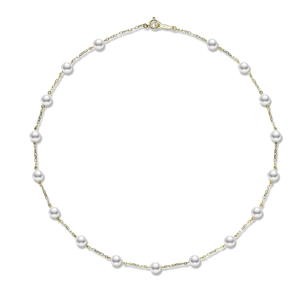 Mikimoto Pearl Chain Necklace Yellow Gold – Lunn's Jewellers
