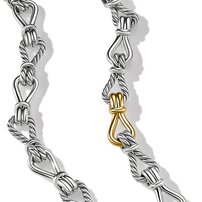 David Yurman Thoroughbred Loop Chain Link Necklace with 18ct Yellow Go ...